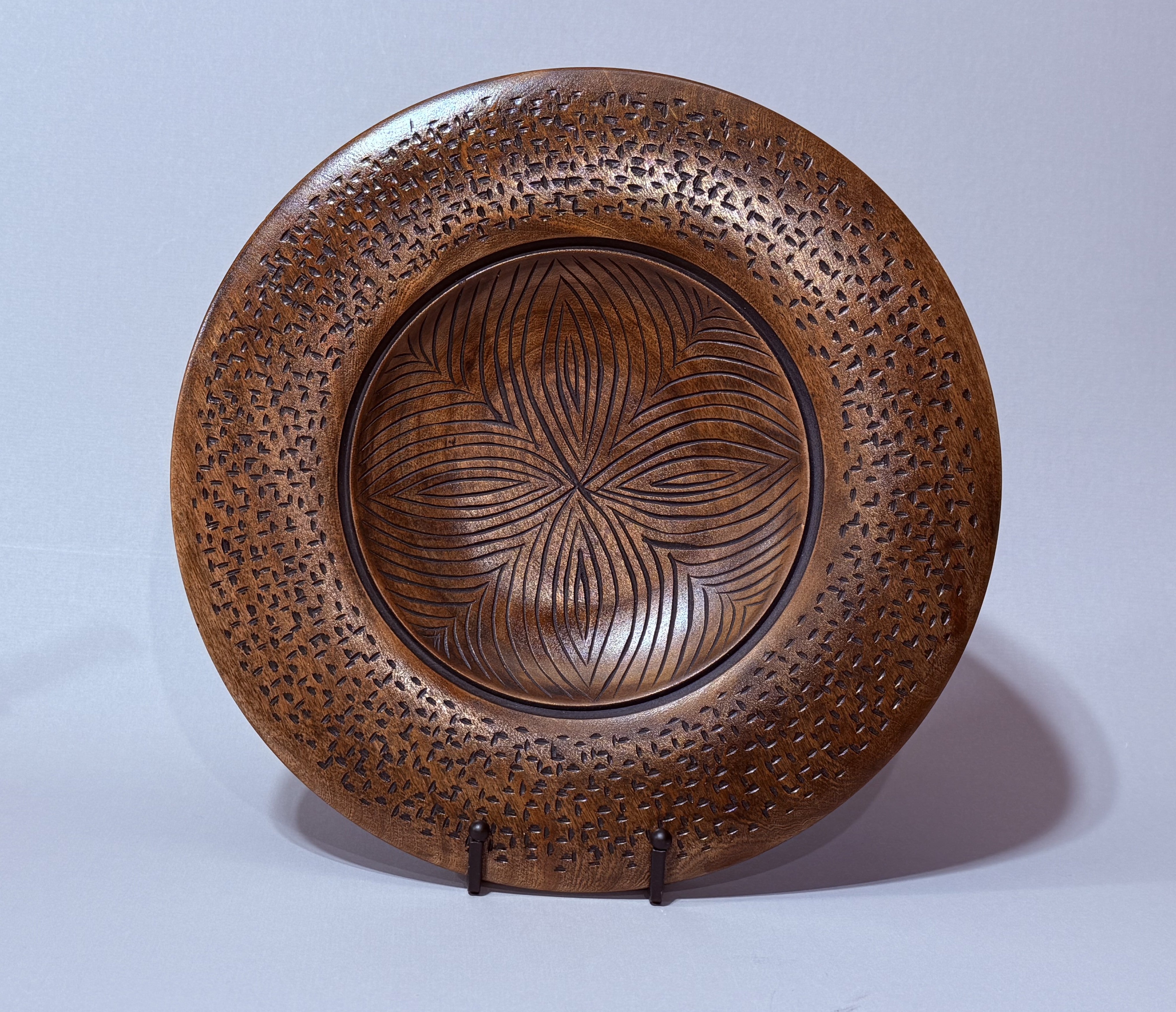Cherry Platter Carved and Painted – Wood into Art